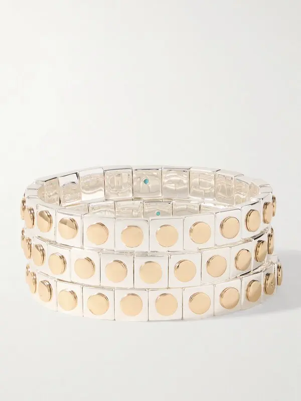 ROXANNE ASSOULIN Studded And Gold-tone Bracelet Set - Silver