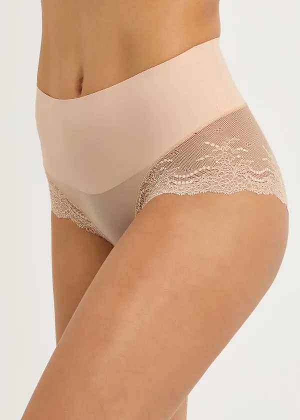 Spanx Undie-tectable Lace-trimmed Seamless Briefs - Nude