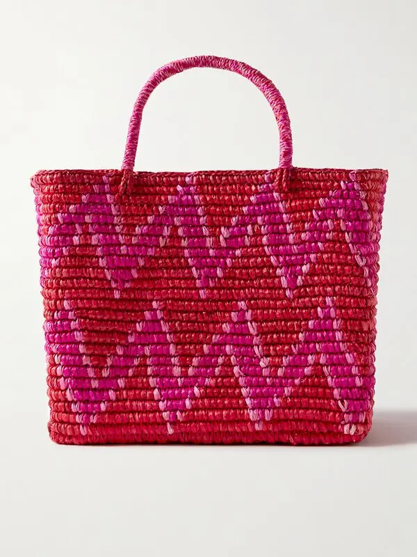 SENSI STUDIO Canasta Striped Straw Tote