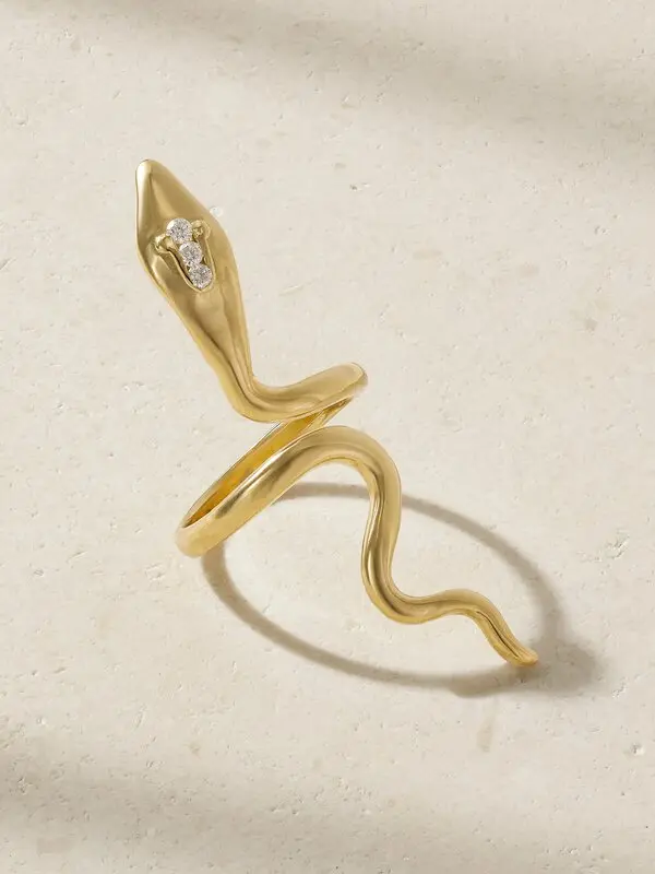 Ileana Makri Cobra 18-karat Diamond Ring - Gold