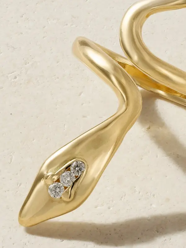 Ileana Makri Cobra 18-karat Diamond Ring - Gold