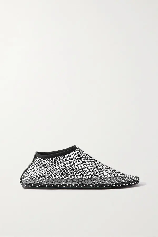Christopher Esber Minette Crystal-embellished Ballet Flats - Black