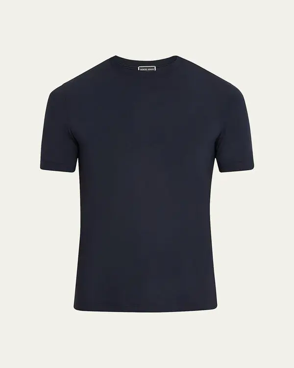 Giorgio Armani Textured Stretch T-shirt - Navy