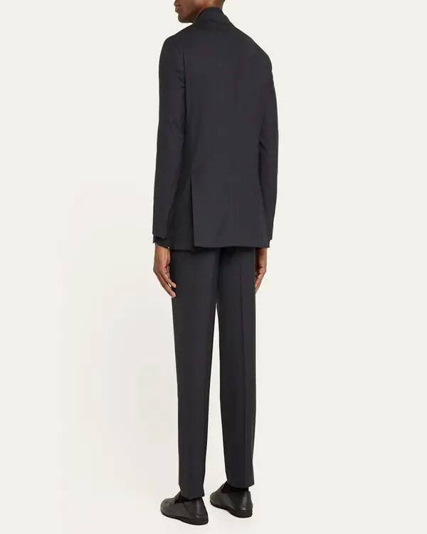 Kiton Grid Check Wool Suit