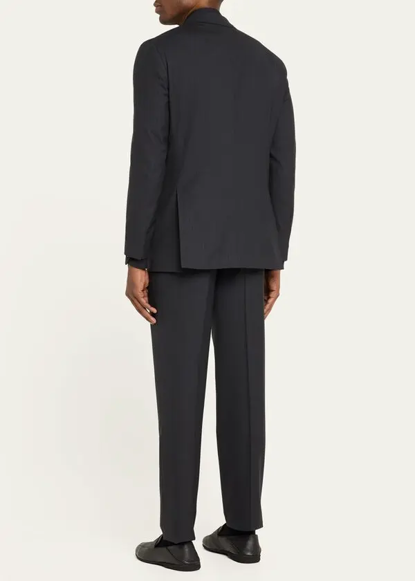 Kiton Grid Check Wool Suit