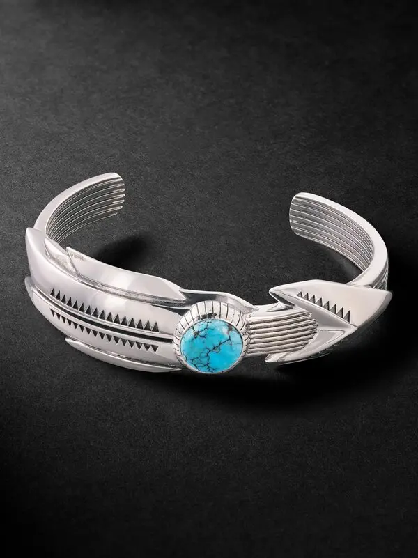 JACQUES MARIE MAGE Natrona And Turquoise Cuff - Silver