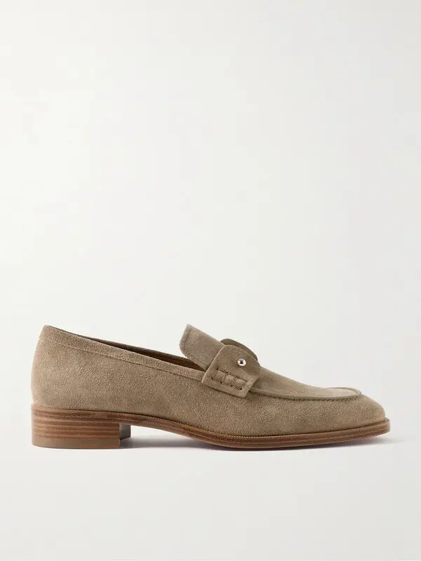 CHRISTIAN LOUBOUTIN Chambelimoc Suede Loafers - Brown