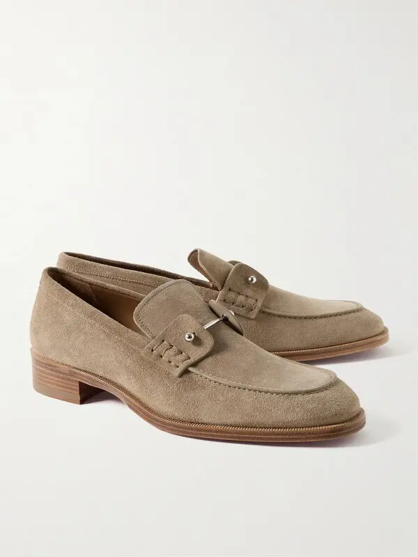 CHRISTIAN LOUBOUTIN Chambelimoc Suede Loafers - Brown