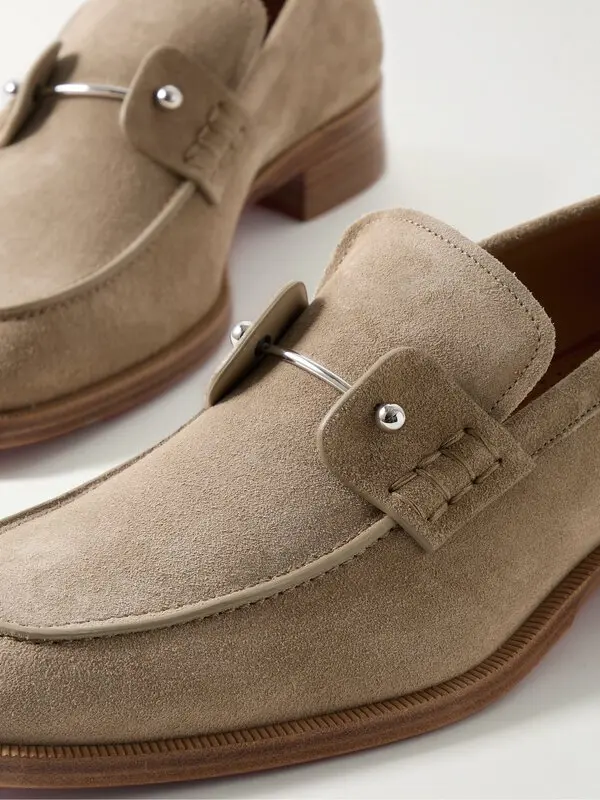CHRISTIAN LOUBOUTIN Chambelimoc Suede Loafers - Brown