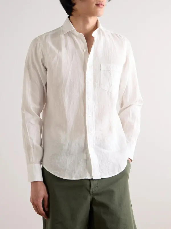 DRAKE'S Linen Shirt - White