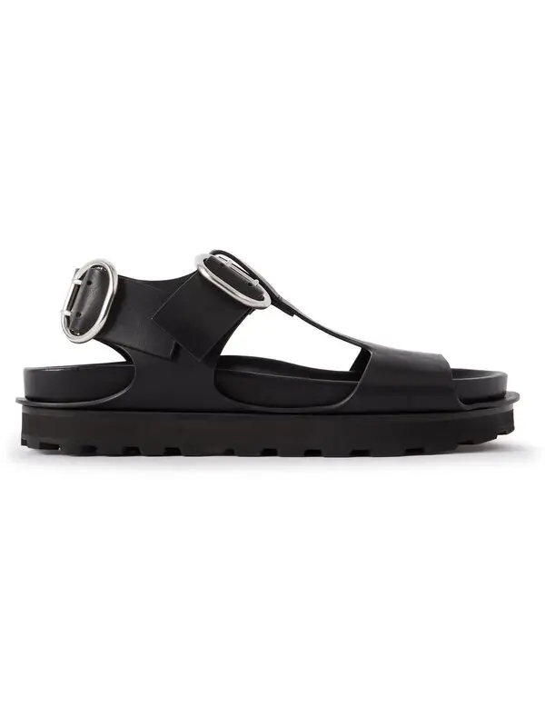 JIL SANDER Buckled Leather Sandals