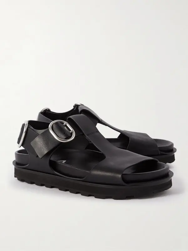 JIL SANDER Buckled Leather Sandals