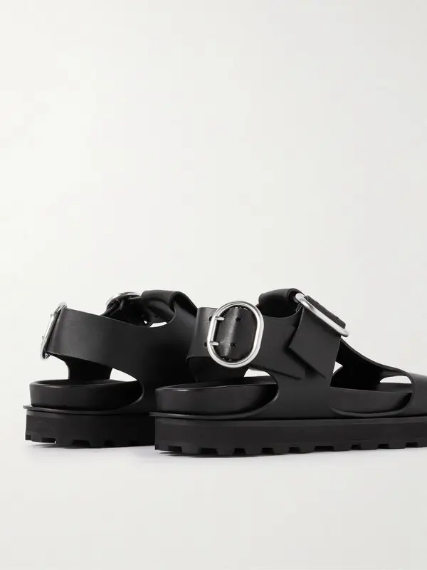 JIL SANDER Buckled Leather Sandals
