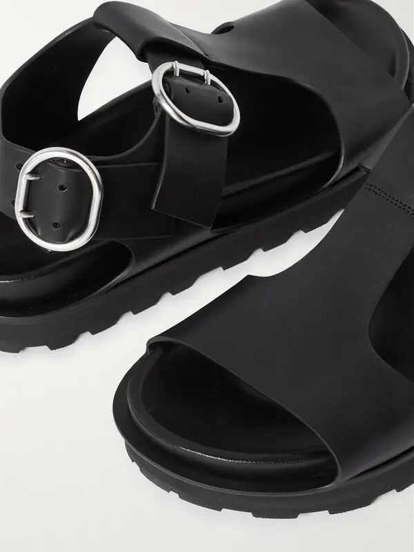 JIL SANDER Buckled Leather Sandals