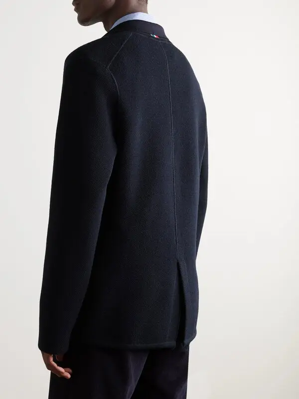 Orlebar Brown Rainer Merino Wool-piqué Cardigan - Blue