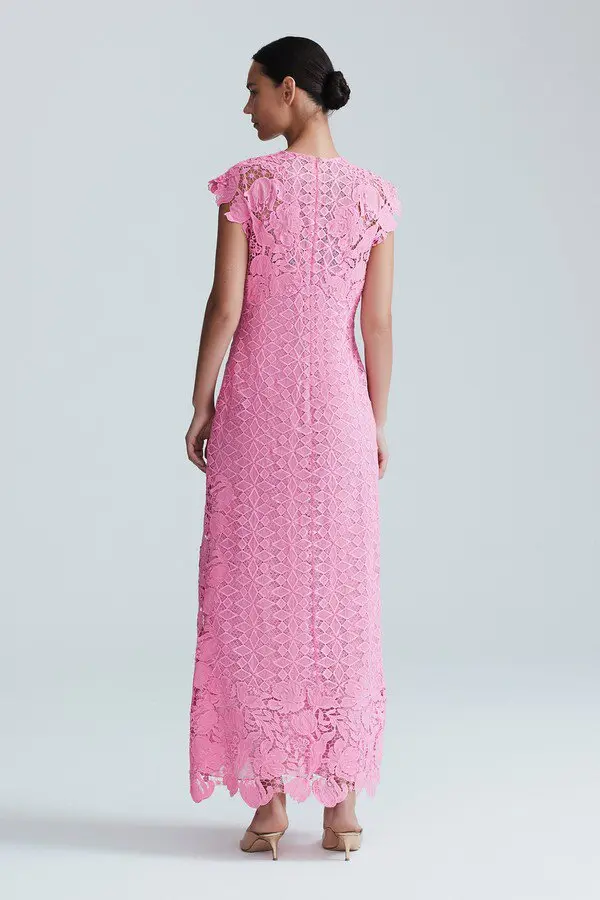 Lela Rose Lace Sleeveless Pencil Dress In Pink - 75% Off | Editorialist