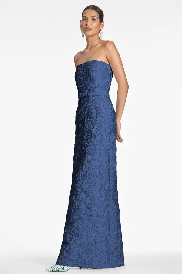 sachin and babi blue dress & Gown/Evening Wear A dress that elongates like a column but glides over the body in an a Sachin & Babi Loretta Gown,