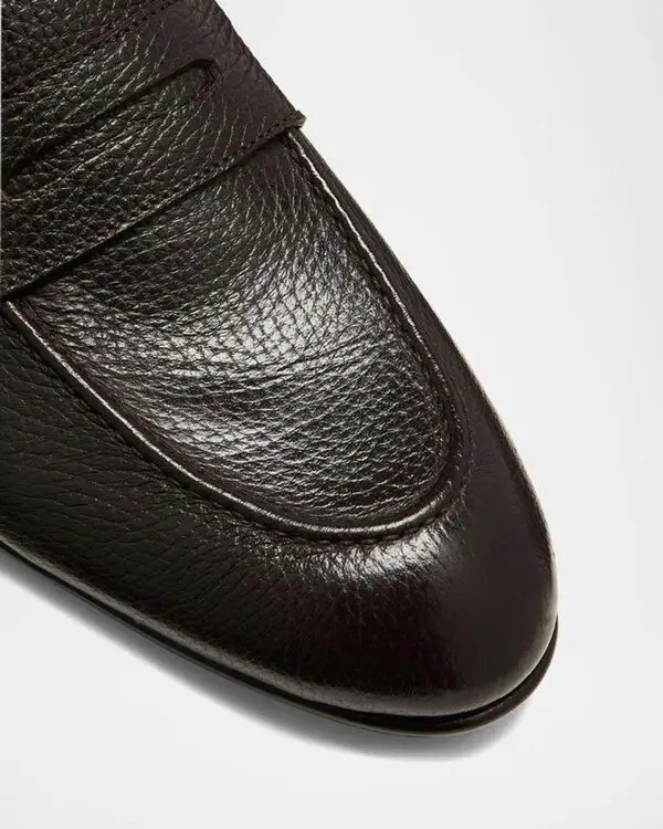 Brioni Appia Deerskin Penny Loafers - Coffee