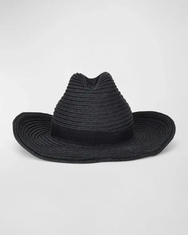 GIGI BURRIS MILLINERY Britney Hemp Cowboy Hat - Black