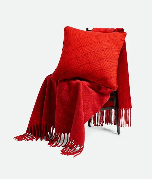 Bottega Veneta Cashmere Cushion With Intreccio Motif