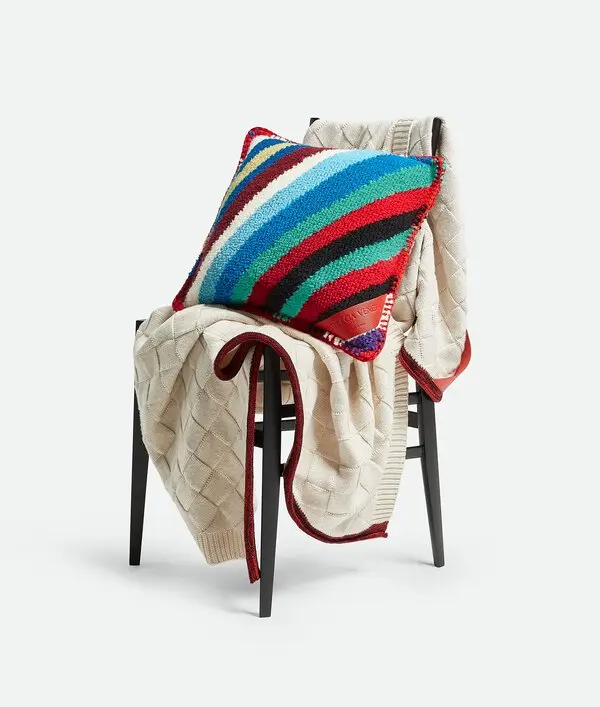 BOTTEGA  VENETA Loopy Stripe Knit Cushion