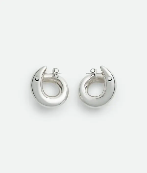 BOTTEGA  VENETA Bottega Veneta Sardine Hoop Earrings - Silver