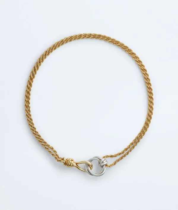 Bottega Veneta Knot Necklace - Silver/yellow Gold