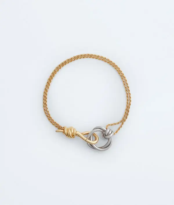 Bottega Veneta Knot Bracelet - Silver/yellow Gold
