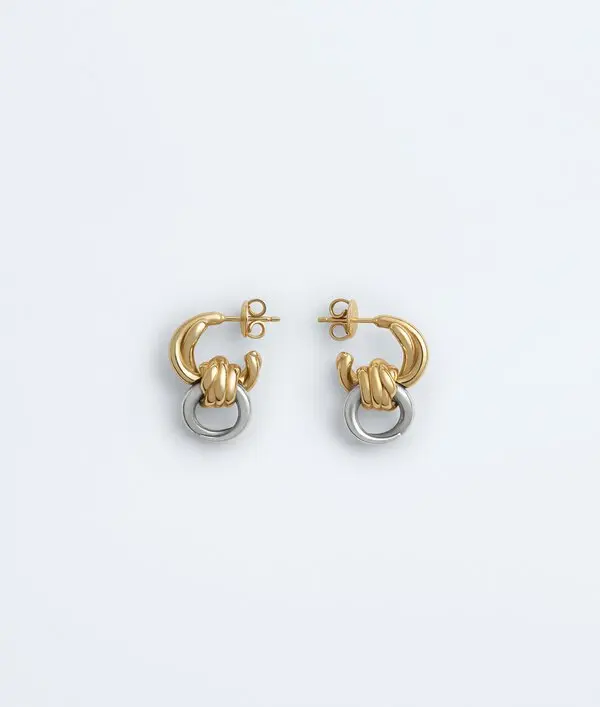 Bottega Veneta Knot Earrings - Silver/yellow Gold