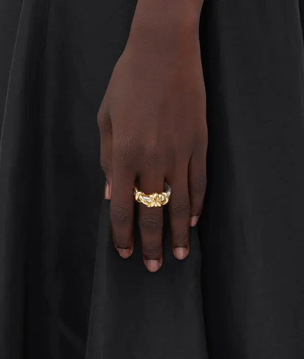 Bottega Veneta Knot Ring - Silver/yellow Gold