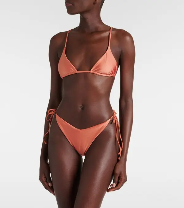 Jade Swim Via Triangle Bikini Top - Red