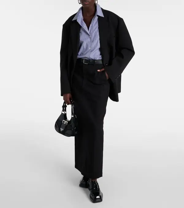 Wardrobe.NYC Cotton Maxi Skirt - Black