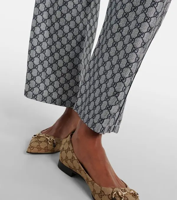 Gucci Gg Silk Twill Wide-leg Pants