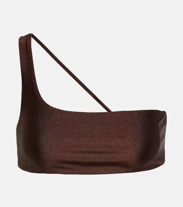 Jade Swim Apex One-shoulder Bikini Top - Brown