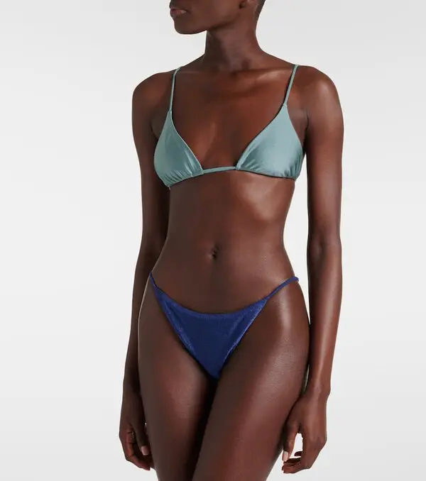 Jade Swim Via Triangle Bikini Top - Blue