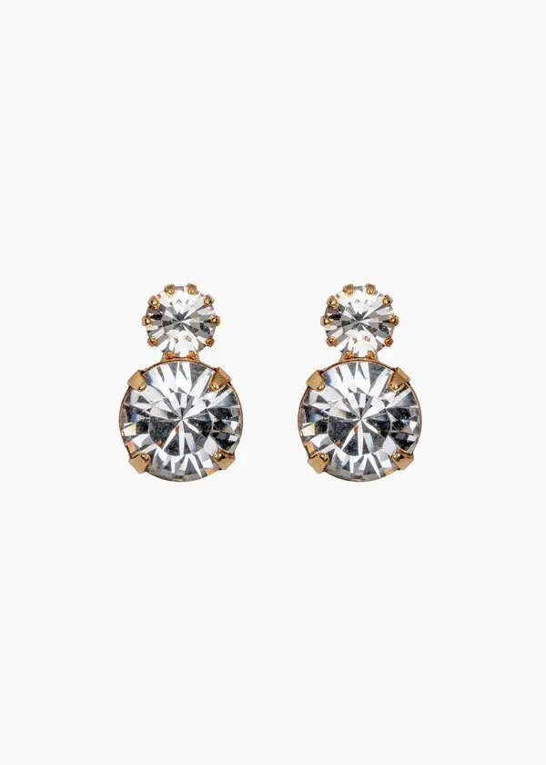 JENNIFER BEHR Mila Earrings - Crystal Antique Gold