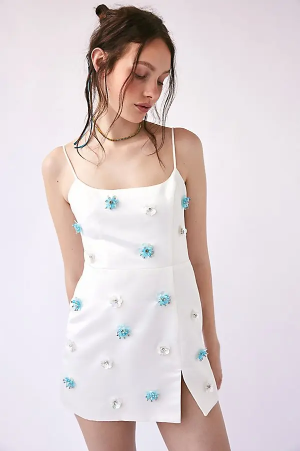 knee length dresses for ladies Inès lace cut-out layered mini dress main image 1
