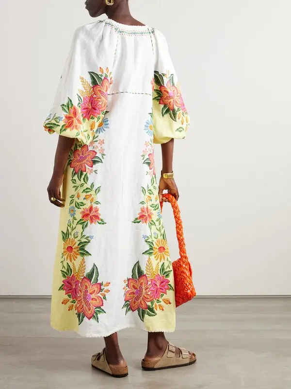farm rio bloom maxi dress Farm Rio Printed High Neck Maxi Dress - Living Bloom Blush