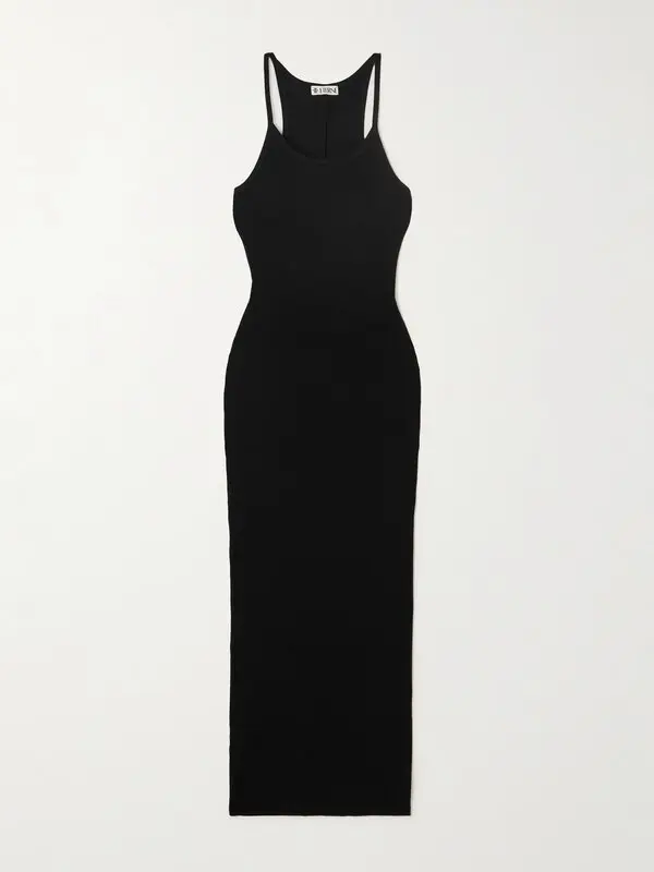 Eterne Tank Ribbed Stretch-jersey Maxi Dress - Black
