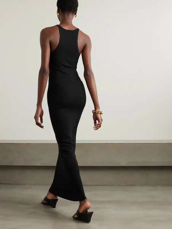 Eterne Tank Ribbed Stretch-jersey Maxi Dress - Black