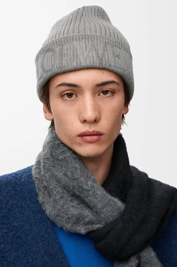Loewe Beanie In Wool - Grey