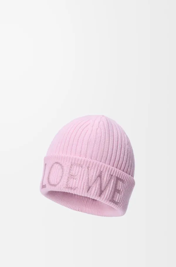 Loewe Beanie In Wool - Light Pink