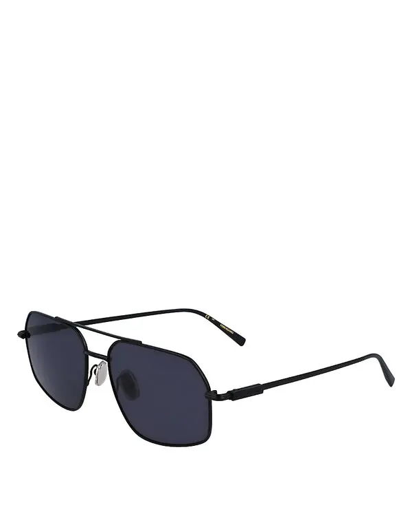 FERRAGAMO Prisma Geometric Sunglasses - Black/gray Solid