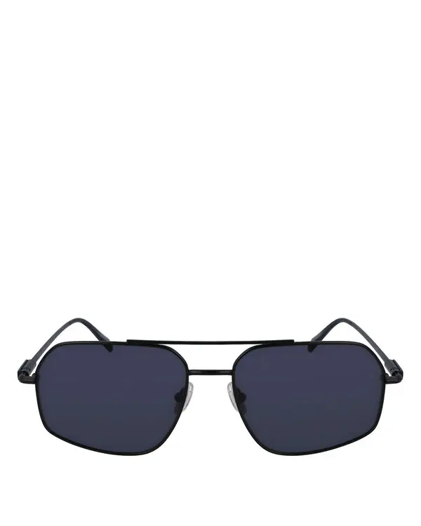 FERRAGAMO Prisma Geometric Sunglasses - Black/gray Solid