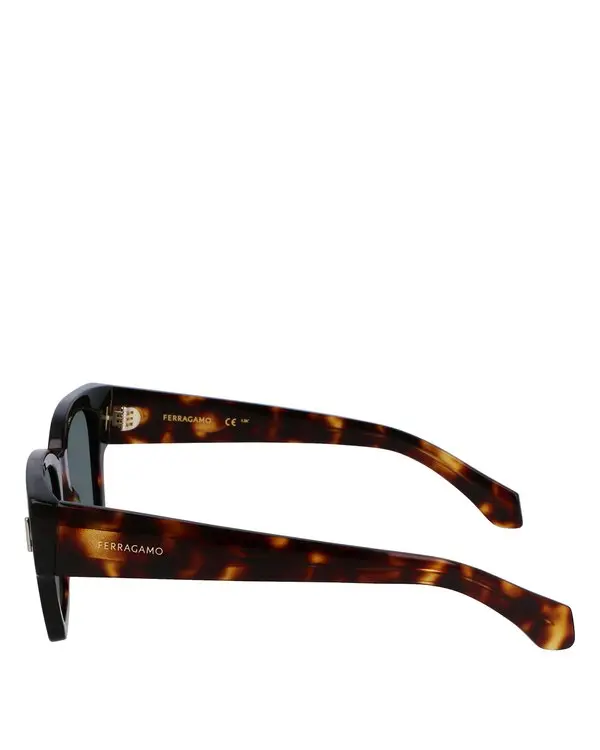 FERRAGAMO Rivet Square Sunglasses - Dark Tortoise