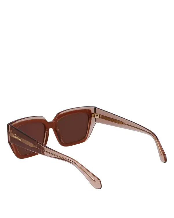 FERRAGAMO Square Sunglasses, 55mm