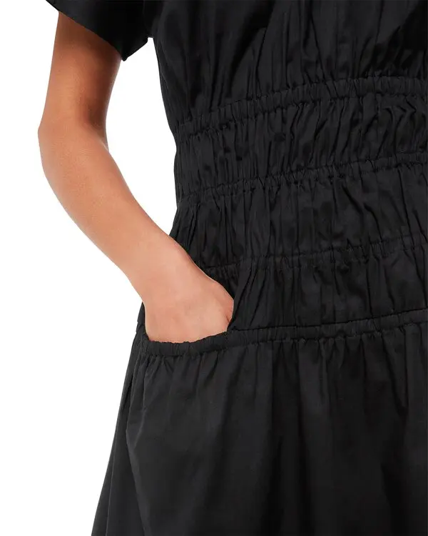 Whistles Poplin Shirred Dress