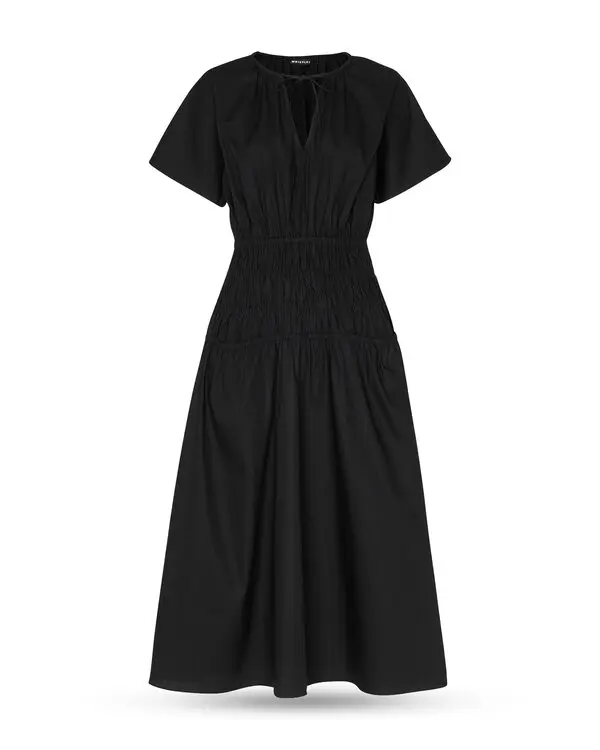 Whistles Poplin Shirred Dress