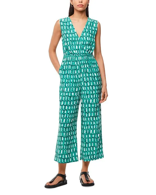 Whistles Linked Smudge Lorna Jumpsuit - Green Multi
