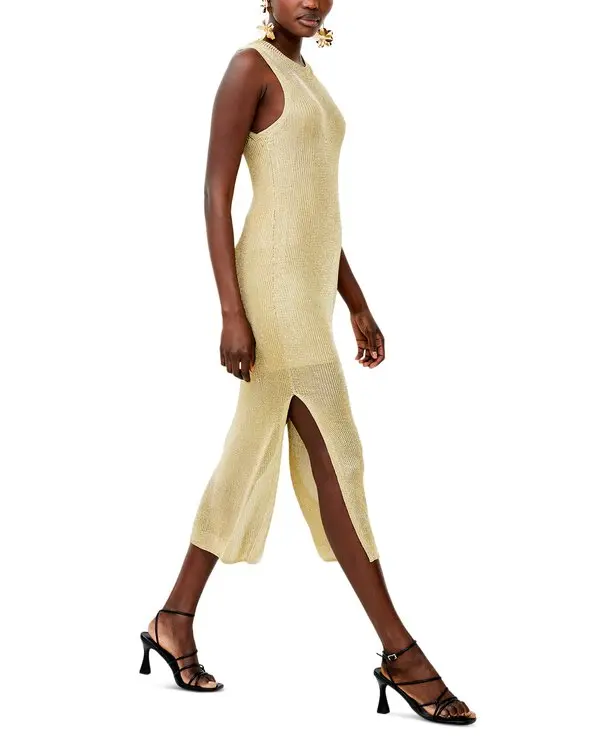 French Connection Jada Midi Dress In Gold Metal - 70% Off | Editorialist